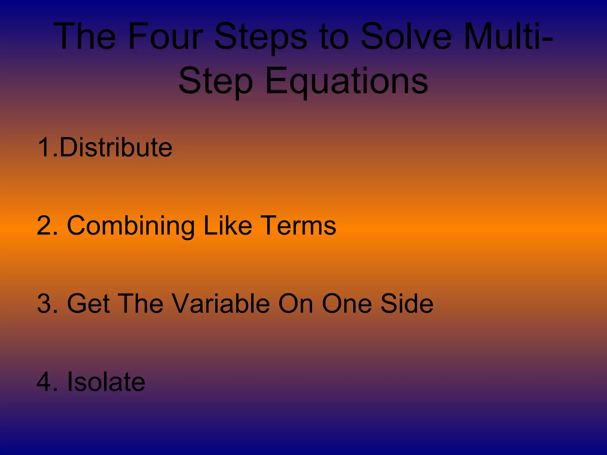 Multi step equations pp | PPT