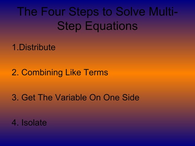 Multi step equations pp | PPT