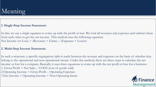 Multi-Step vs Single-Step Income Statement | PPTX