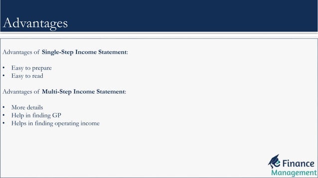 Multi-Step vs Single-Step Income Statement | PPTX
