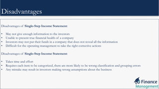Multi-Step vs Single-Step Income Statement | PPTX