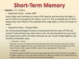 A-Level Psychology: Multi Store Memory Model - New Spec | PPTX