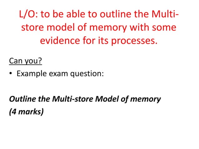 Multi store model of memory | PPTX