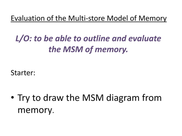 Multi store model of memory | PPTX