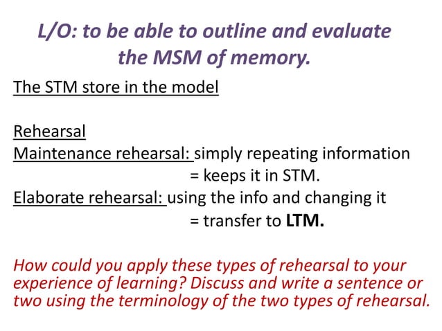 Multi store model of memory | PPTX