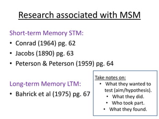 Multi store model of memory | PPTX