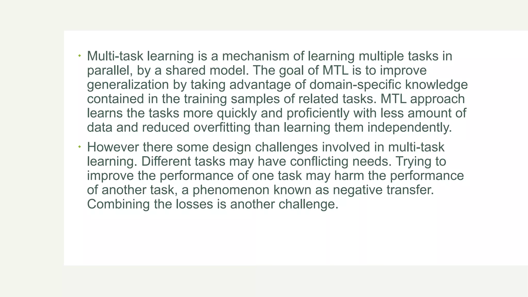 Multi tasking learning | PPTX