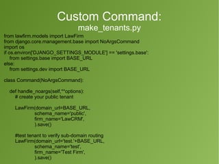 Multi Tenancy With Python and Django | PPT