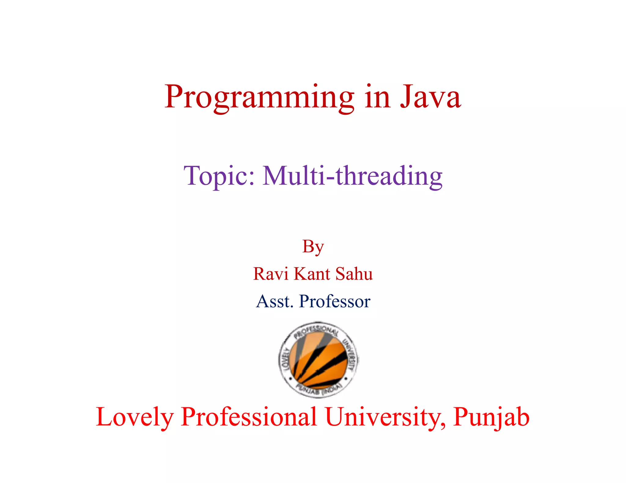 Multi threading | PPT