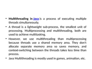 Multi-Threading in Java power point presenetation | PPT