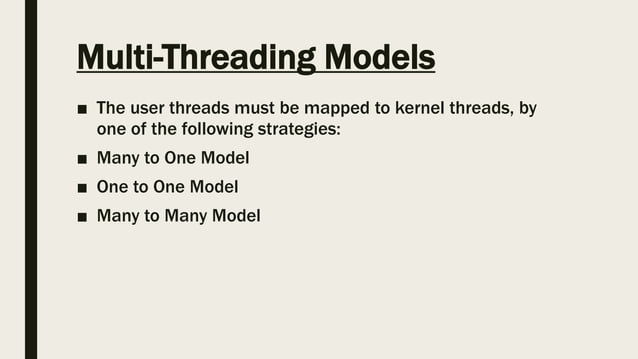 Multi Threading Models Pptx