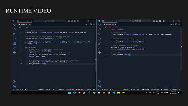 MULTI-THREADING in python appalication.pptx | Computer Networking | Computing