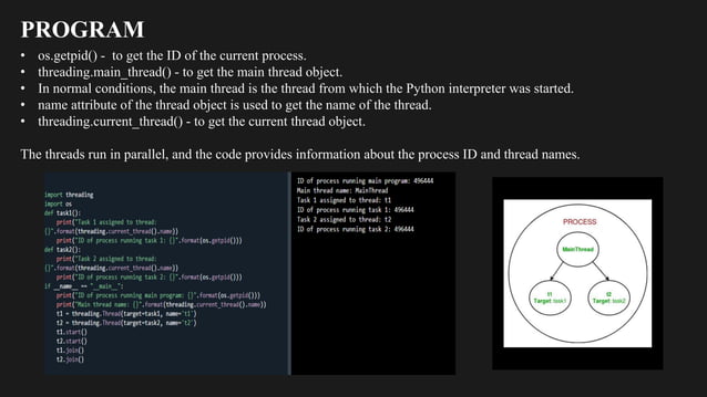 MULTI-THREADING in python appalication.pptx | Computer Networking | Computing