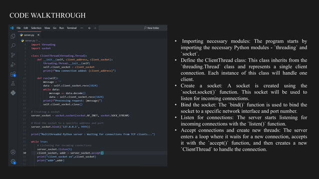 MULTI-THREADING in python appalication.pptx | Computer Networking | Computing