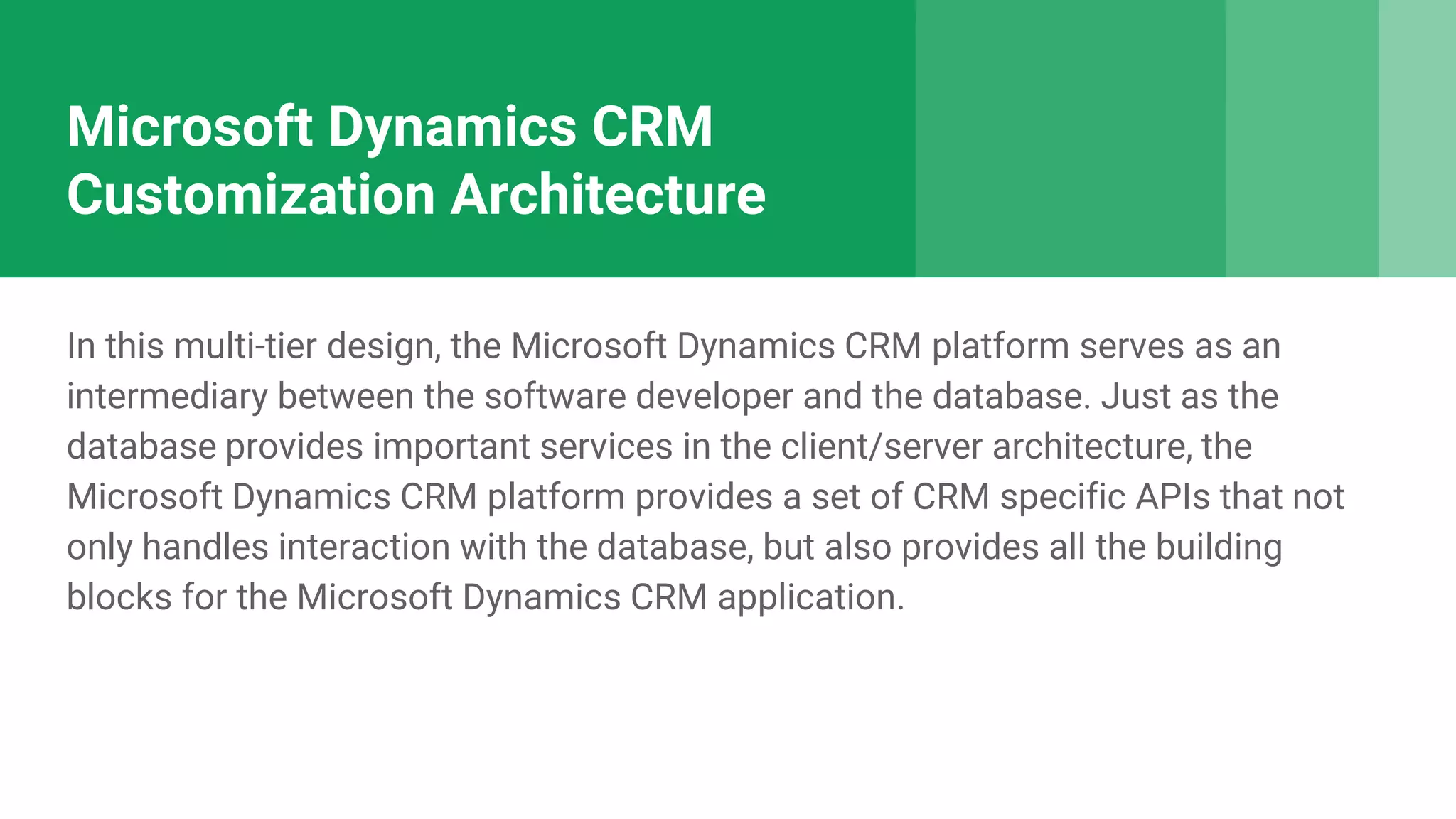 Microsoft Dynamics CRM Multi - Tier Architecture | PPTX