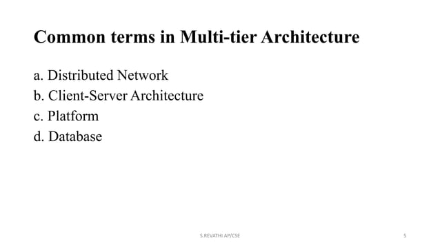 Multi-Tier Architecture or N Tier Architecture | PPT
