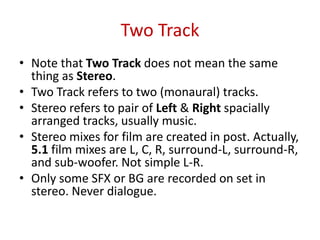 Multitrack Workflow for Cinema/Video | PPTX