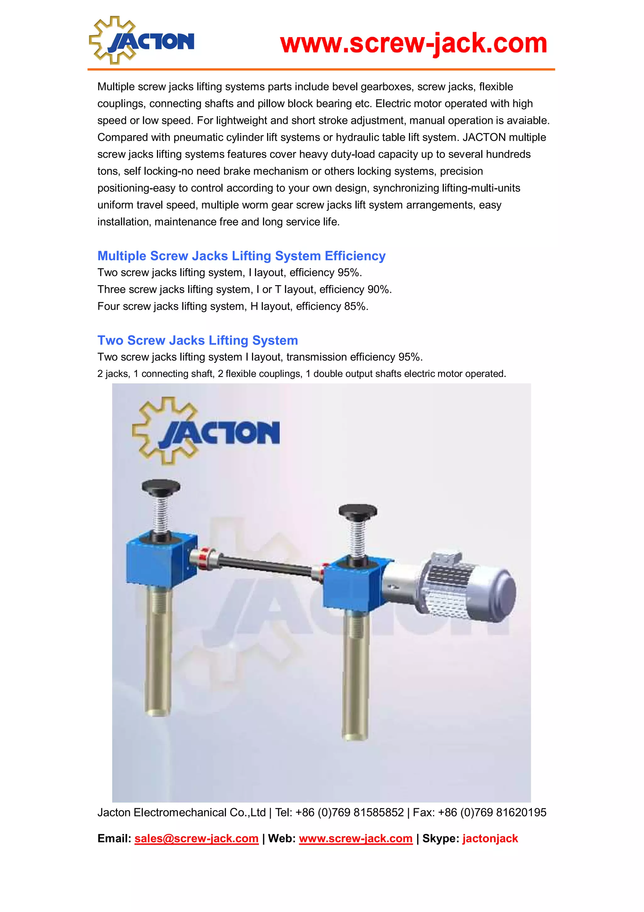 Multi units screw jack system, hoist lift gates bevel gear system ...