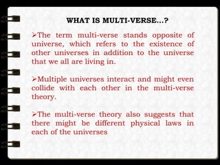 Multi verse optimization | PPTX | Physics | Science