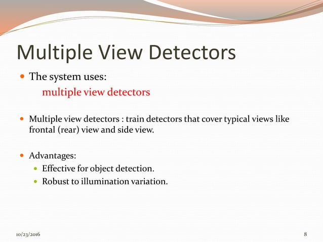 Multi view vehicle detection and tracking in crossroads | PPTX