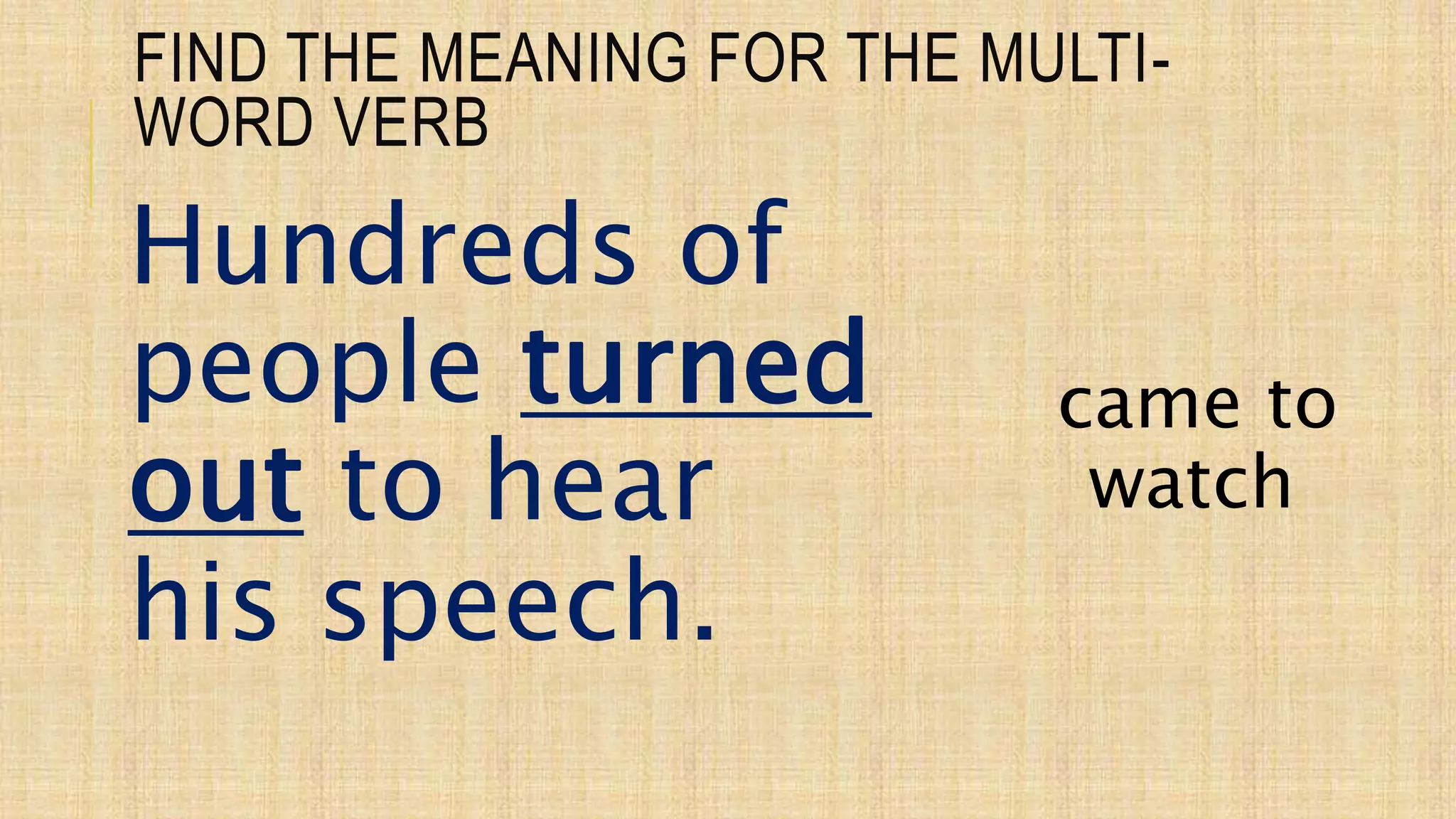 Multi word verbs unit7 | PPT