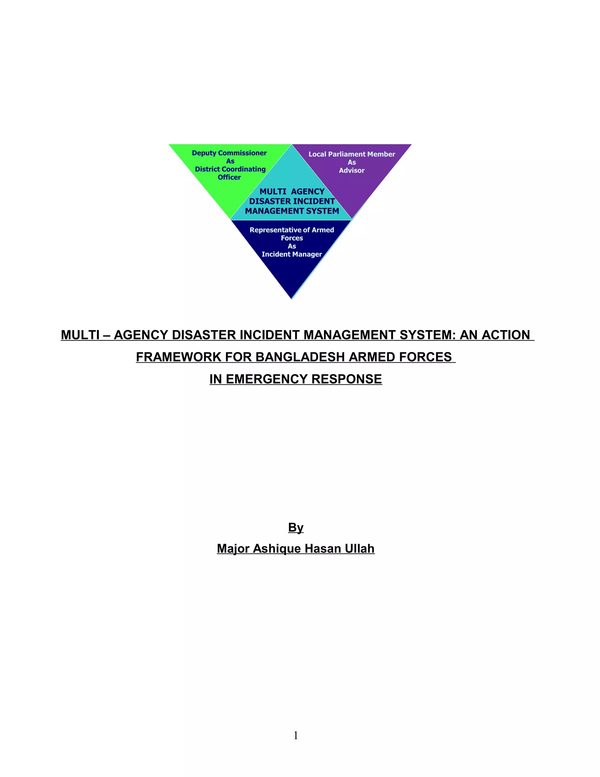 Multi – agency disaster incident management system an action framework ...