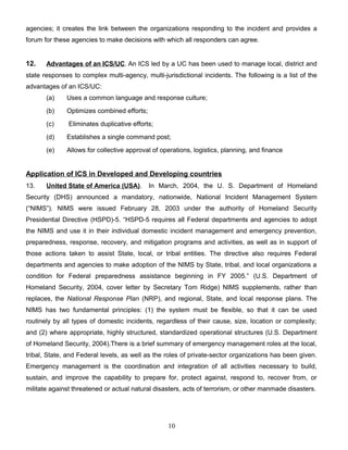 Multi – agency disaster incident management system an action framework ...