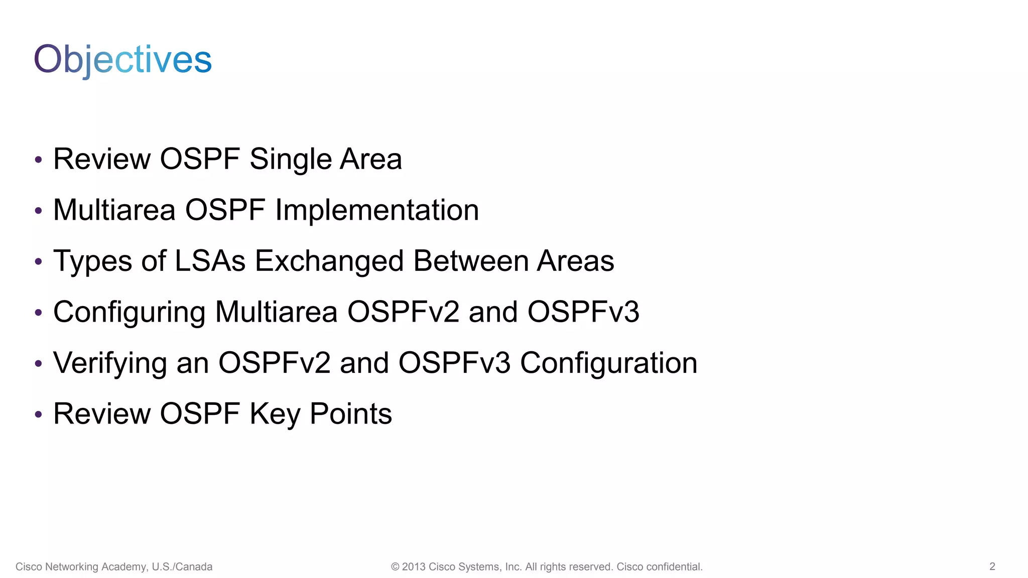 CCNAS :Multi Area OSPF | PPTX