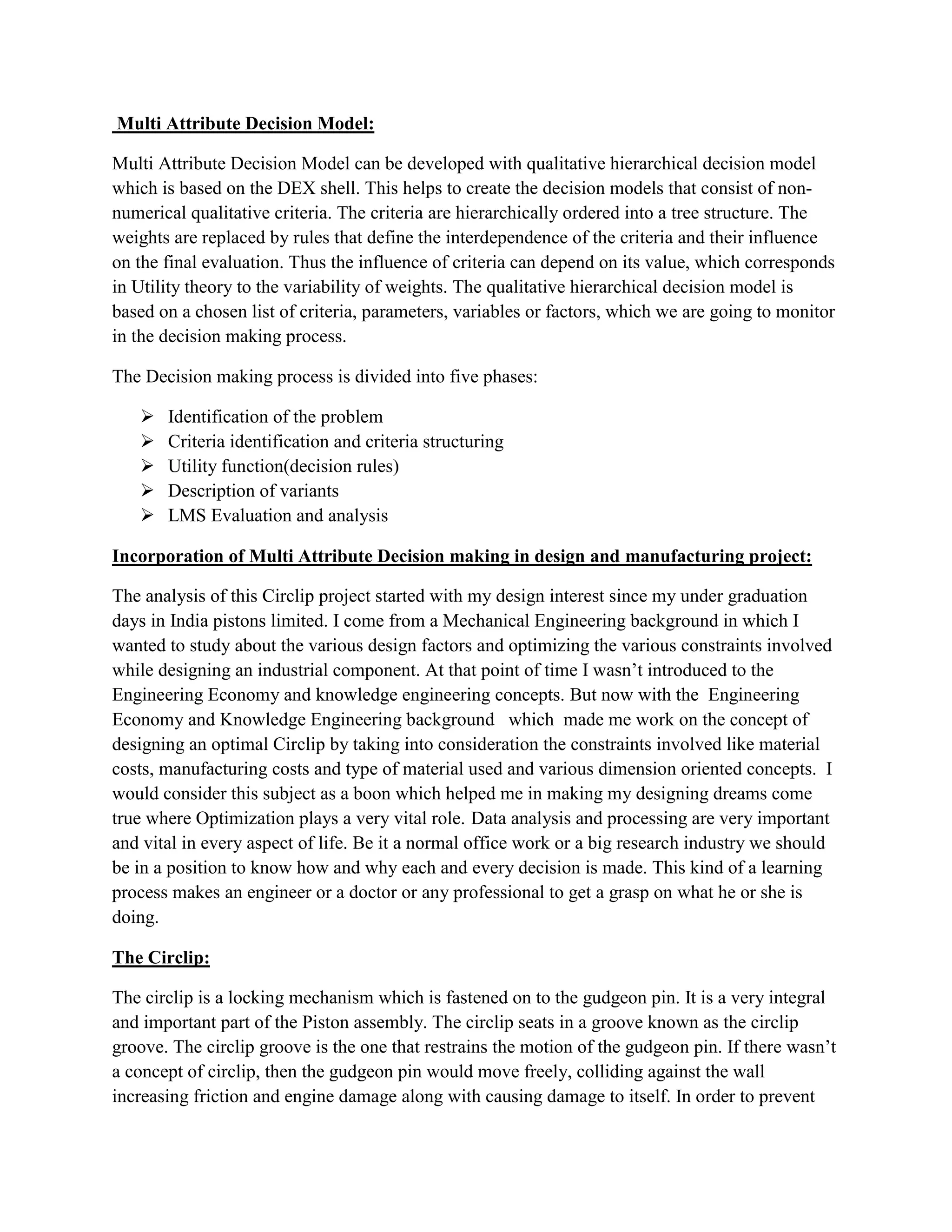 Multi attribute decision making | DOCX