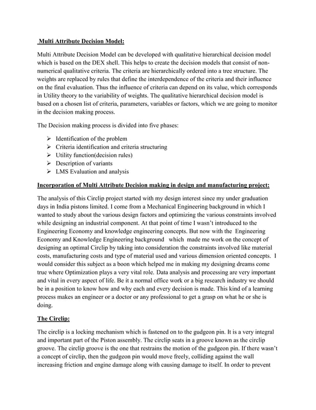 Multi attribute decision making | PDF