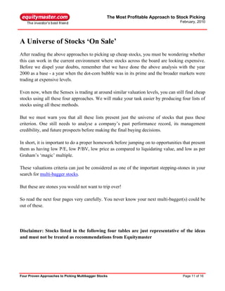 Multibagger stock ideas | PDF