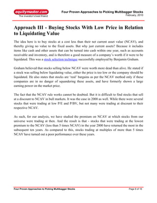 Multibagger stock ideas | PDF