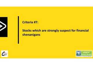 Multibagger stock picking_using_8_criteria_elimination | PPT