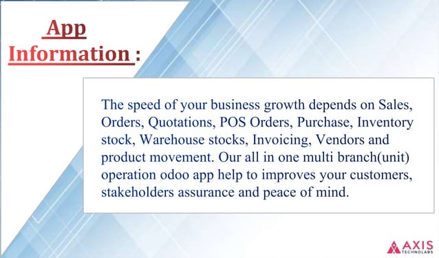 Multiple Branch operation Management Odoo App | PPT Multiple Branch operation Management Odoo App | PPT