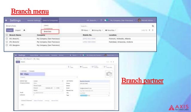 Multiple Branch operation Management Odoo App | PPT Multiple Branch operation Management Odoo App | PPT