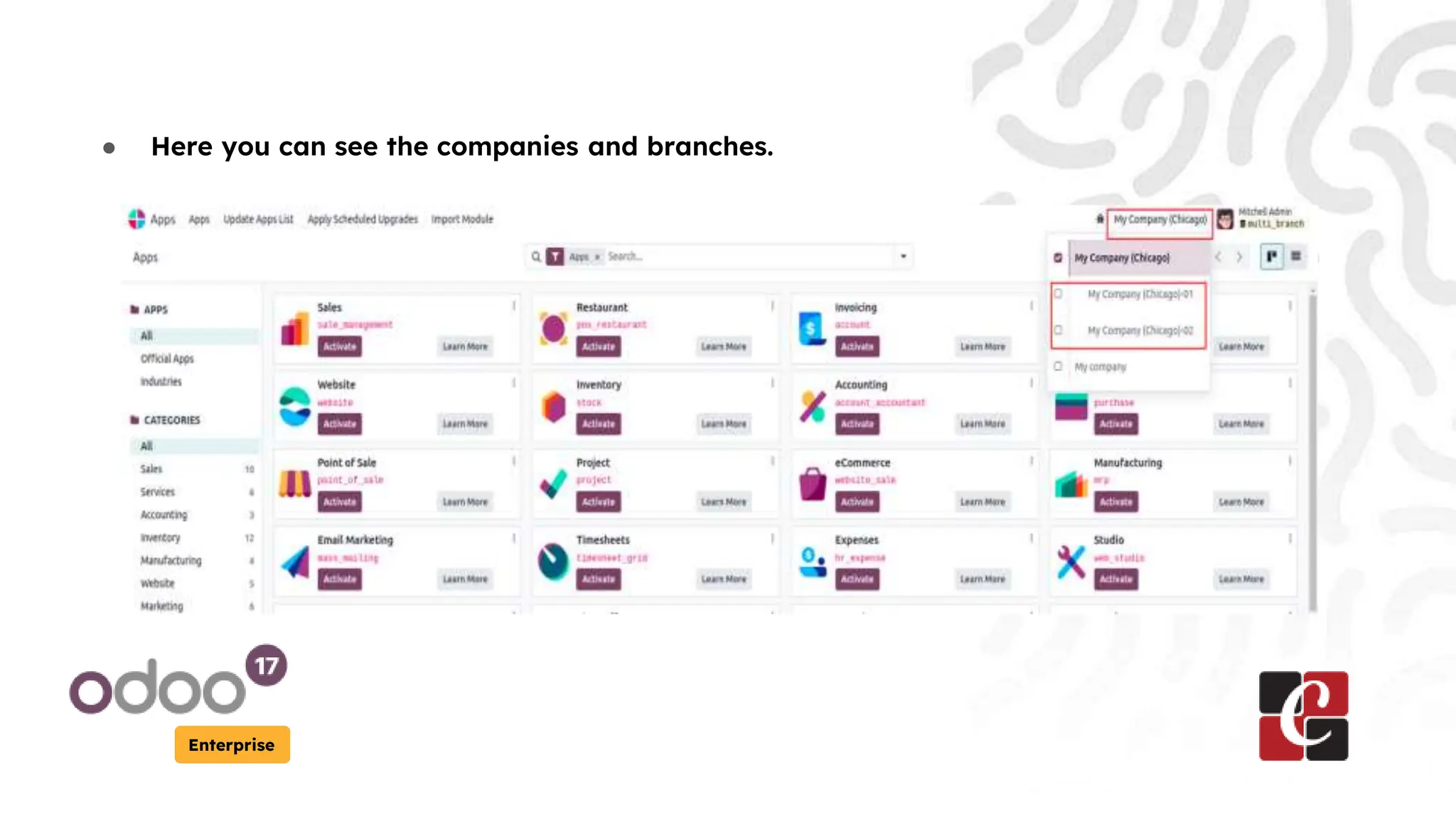 How to Setup Multi Branch Operations in Odoo 17 | PPT