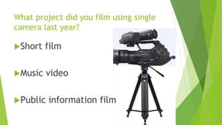 Multicamera lesson 1: intro, single cam versus multicam, live events | PPTX
