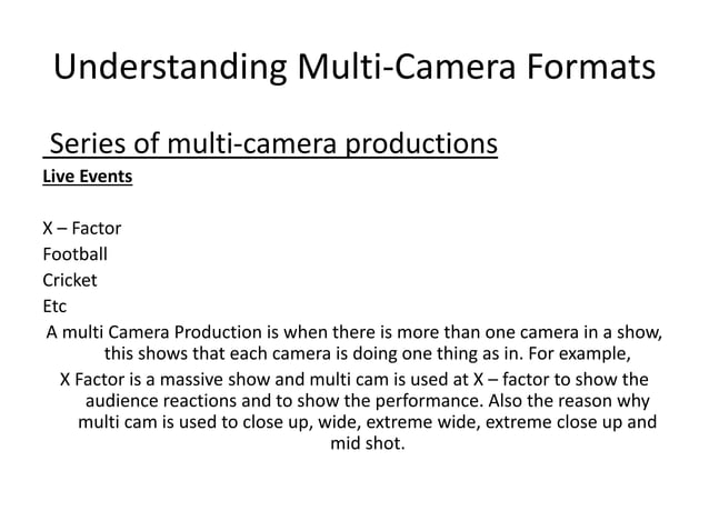Multi-Cam Techniques | PPT