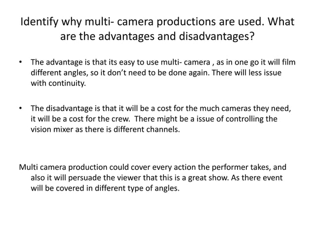 Multi-Cam Techniques | PPT