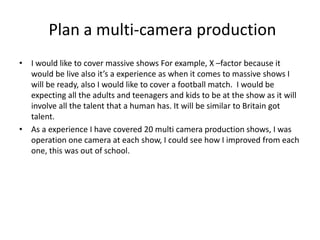 Multi-Cam Techniques | PPT