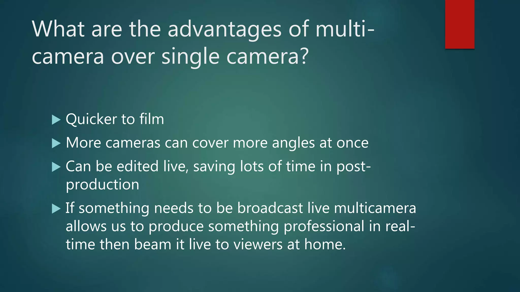 Multi-camera filming: theory recap | PPTX