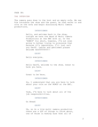 Multi cam interview script | DOCX
