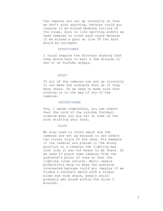 Multi cam interview script | DOCX