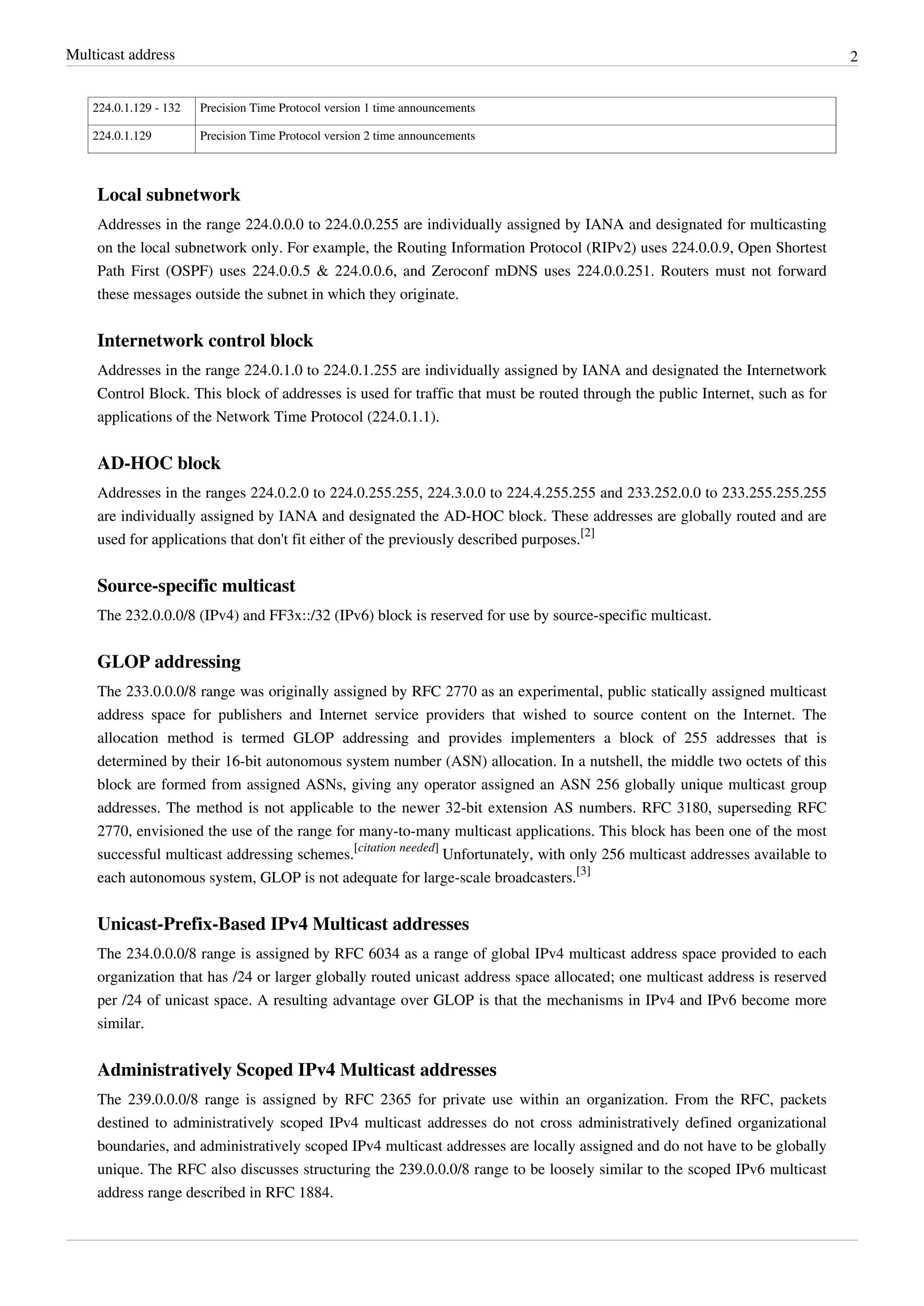 Multicast address | PDF