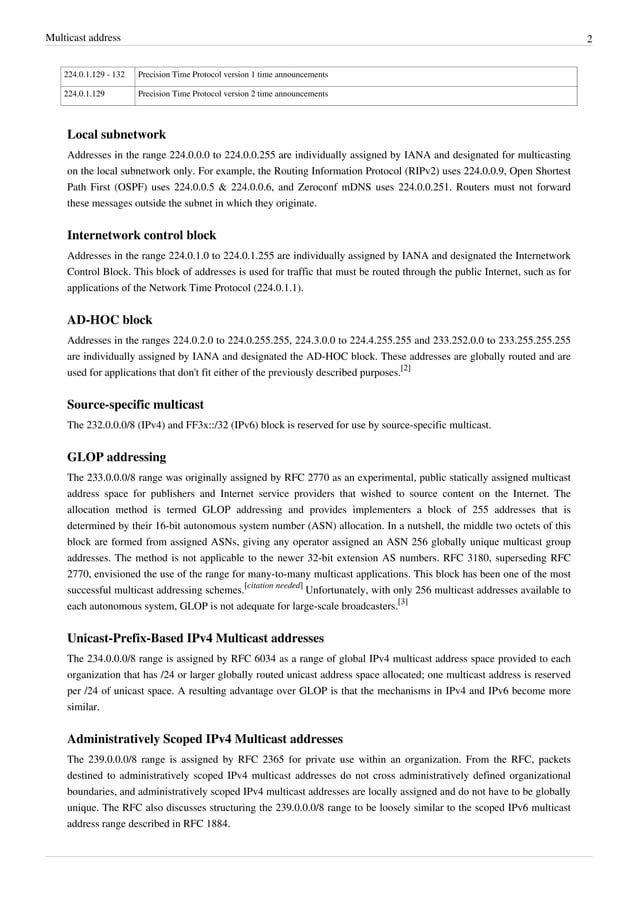 Multicast address | PDF
