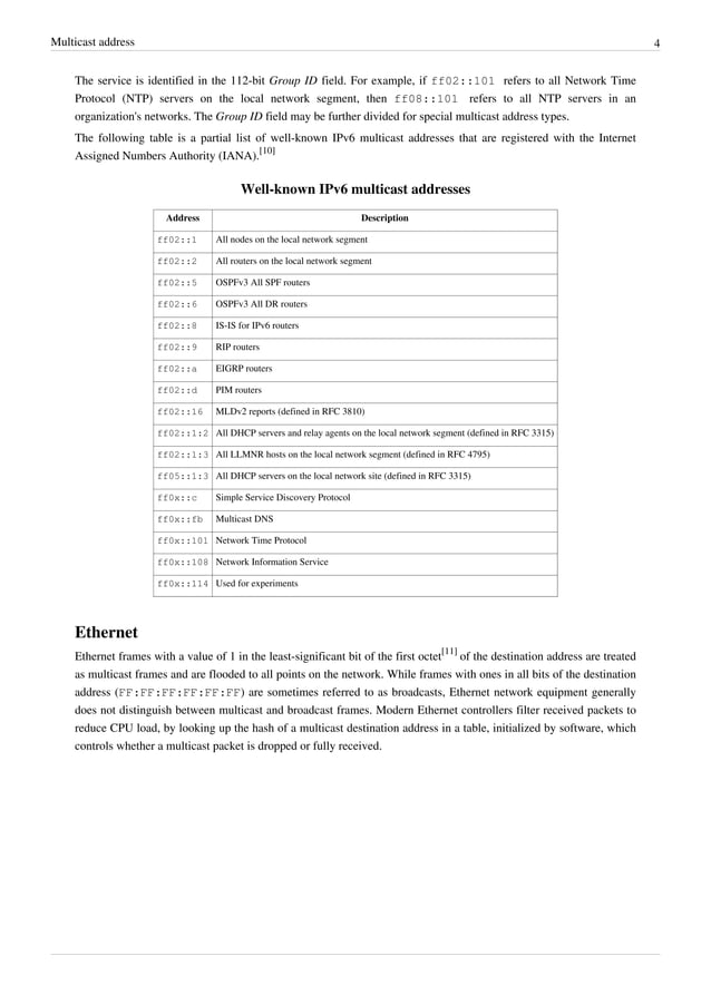 Multicast address | PDF