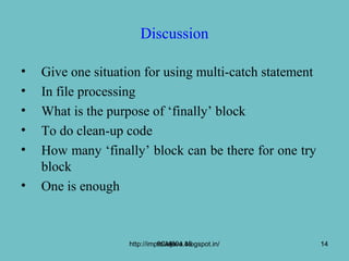 Multi catch statement | PPT