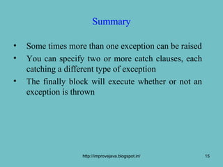 Multi catch statement | PPT