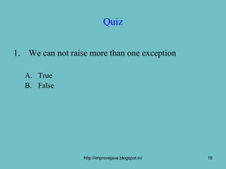 Multi catch statement | PPT