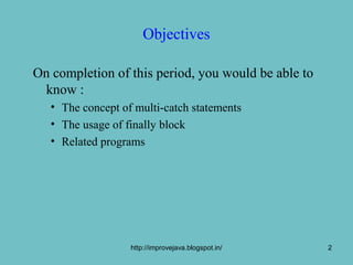 Multi catch statement | PPT
